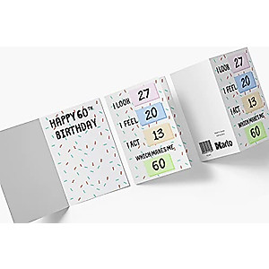 Funny 60th Birthday Cards for Women Or Men – for Friends, Family, Lover, Etc. – Funny Birthday Cards 60 Years Old – Perfect Funny Birthday Cards 60th Anniversary – with Envelope