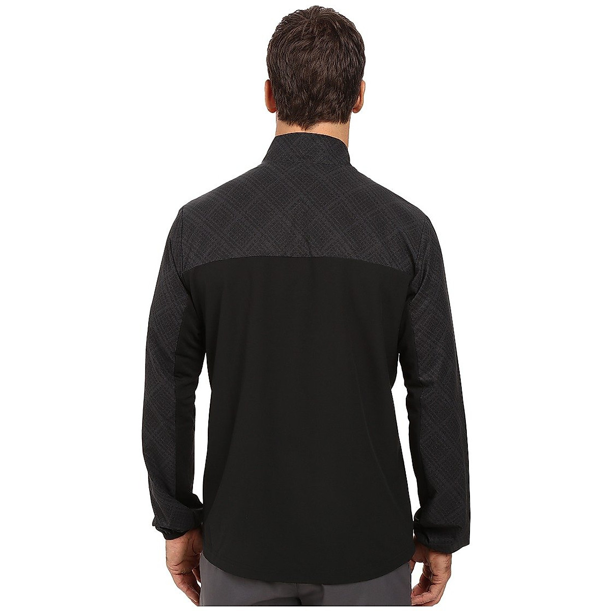 adidas Golf Men's Performance Stretch 1/2 Wind Jacket Carbon/Black Outerwear XL