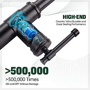 Touchless Oil Rubbed Bronze Kitchen Faucet with Soap Dispenser, DAYONE Single Handle Faucets for Kitchen Smart Motion Sensor Activated Hands-Free Pull Down, Robinet de Cuisine sans Contact