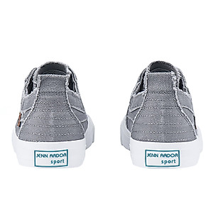 JENN ARDOR Womens Fashion Slip on Sneakers Walking Shoes for Women No Lace Flats Low Top Canvas Shoes Trendy Comfort Casual Tennis Shoes for Women