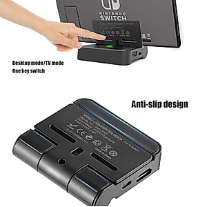 Switch HDMI Dock, Foldable Switch HDMI Docking Station, Portable TV Dock for Switch/Switch OLED with Screen Switch Button, USB C Power Input and USB 3.0 Port