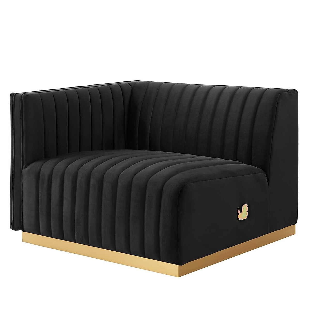 Modway Conjure 4-Piece Velvet and Stainless Steel Sectional - Gold/Black