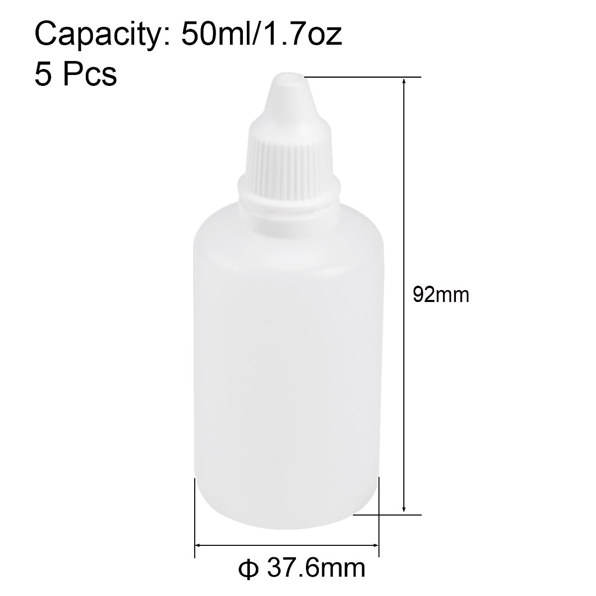 uxcell Plastic Dropper Bottle, 50ml/1.7oz Small Mouth Drop Bottles Empty Squeezable Liquid Dropper Bottle 5pcs