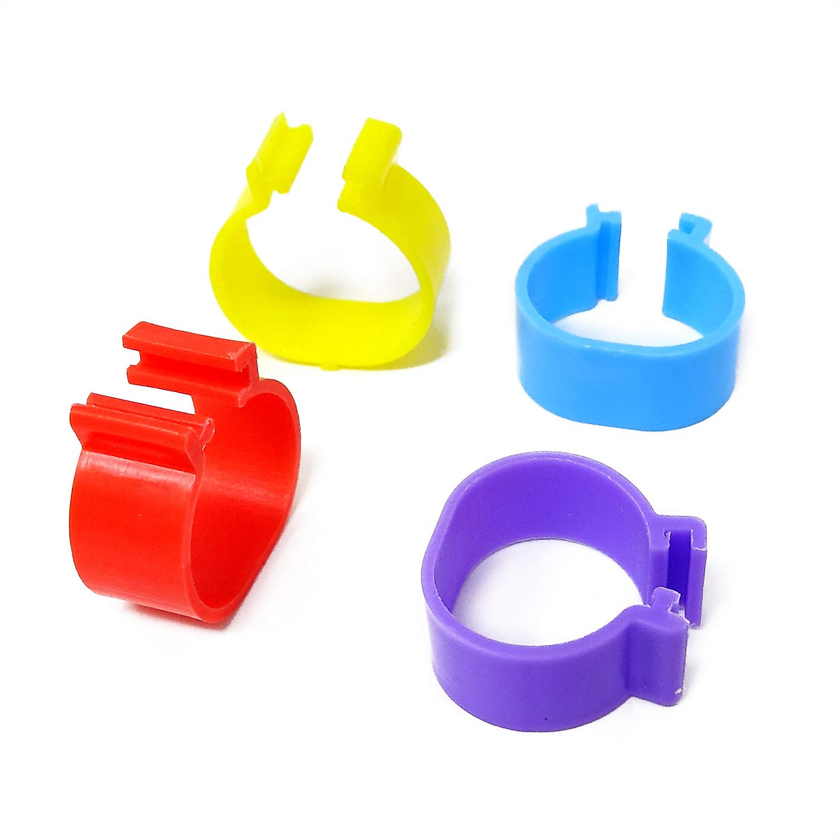 HONBAY 100PCS 5 Colors Poultry Foot Rings Leg Bands Clip-on Rings for Birds, Ducks and Chickens (16mm(1.1-5.5lbs))