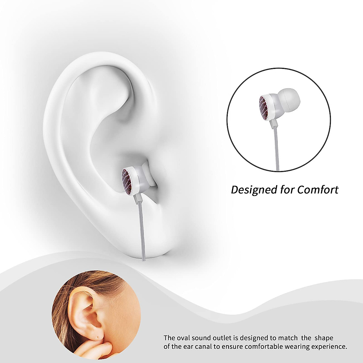 AnRuk Cute Donut Earbuds for Kids, Kid Size Wired Earbud & in-Ear Headphones with Microphone and Lovely Earphones Storage Case Gifts for School Girls and Boys (Grey)