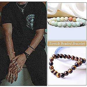 SAMOCO 1-12Pcs 8mm Stone Semi-Precious Gemstones Beaded Bracelets for Men Women Healing Crystal Stretch Beaded Bracelet Unisex