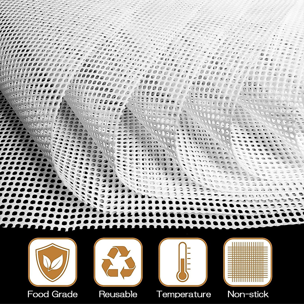 8 Pcs Silicone Dehydrator Sheets, Premium Non Stick Dehydrator Mats, Fruit Dryer Mesh for Food Dehydrator, 14x14 in