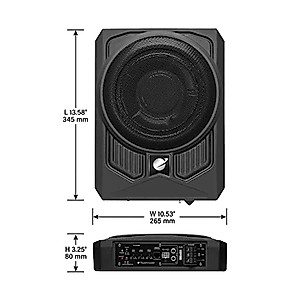 Planet Audio P10AW Amplified Car Subwoofer - 1000 Watts, Low Profile, 10 Inch Subwoofer, Remote Subwoofer Control, Great for Vehicles That Need Bass But Have Limited Space