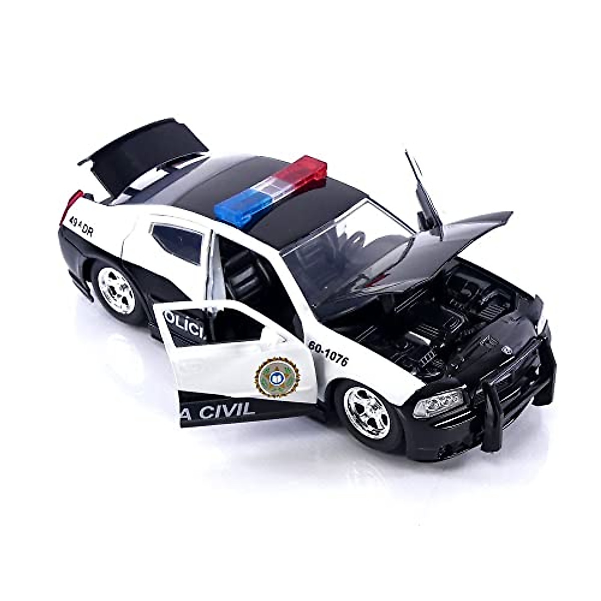 Fast & Furious 1:24 2006 Dodge Charger Police Car Die-Cast Car, Toys for Kids and Adults