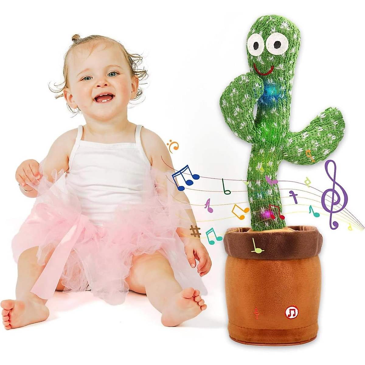 MIAODAM Dancing Cactus, Talking Cactus Baby Toy Repeating Words Smart Cactus Toy Dancing and Singing 100 Songs Funny Toy for Kids and Adults, Plush Interactive Toy Figures