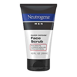 Neutrogena Men Exfoliating Razor Defense Daily Shave Face Scrub, Conditioning Facial Cleanser for Smoother Skin & Less Razor Irritation, Dye-Free, 4.2 fl. oz (Pack of 3)