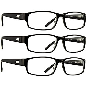 TruVision Readers Reading Glasses - 9504H - 3 Pack - Black - 1.75