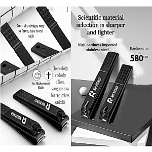 Nail clippers set matte stainless steel 2 pcs fingernail clippers &slant edg Toenail Clipper Cutter Metal Case .The best gift nail clippers for men and women