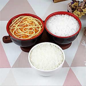 Zzooi Artificial Steamed Rice Display Props Simulated Cooked Rice with Bowl