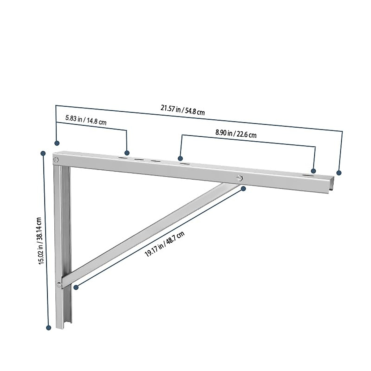 Popmoon Wall Mounting AC Brackets up to 440lb/200kg Split Air Conditioner Bracket 21 5/8"Lx16"H Bracket Air Conditioner Bracket Set Adjustble 9000 Btu to 36000 Btu