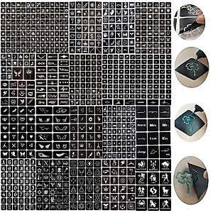 778pcs Temporary Tattoos Stencils, 20 Sheets Reusable Boys and Man Glitter Tattoo Kit Templates Face Painting Stencil Body Design Stencil Pack for Adults Girls Women Kids Teenager Adultssigns Man