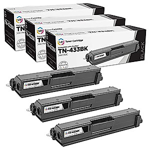 LD Products Compatible Toner Cartridge Replacement for Brother TN433BK High Yield (Black, 3-Pack) for use in HL-L8260CDW, HL-L8360CDW, HL-L8360CDWT, HL-L9310CDW, MFC-L8610CDW, MFC-L9570CDWT
