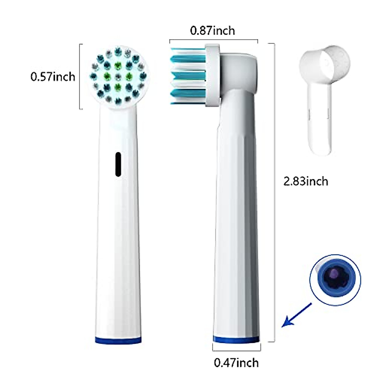 Replacement Toothbrush Head for Oral-B Braun, 12 Pack Tooth Brush Heads Covers Sets, Soft Sensitive Precision Spin Heads for Oral-B 7000/Pro 1000/9600/ 5000/3000/8000