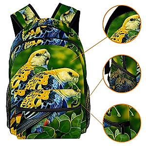 School Backpack Travel Backpack,Boy Girl Backpack,parrots butterfly tree flowers,Outdoor Sports Rucksack Casual Daypack