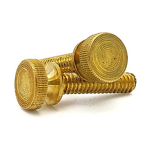 Knurled Head Thumb Screws - Solid Brass Machine Screws - #8-32 x 3/8" Qty 25