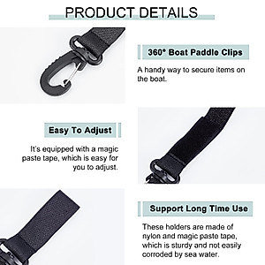 arricraft 4 Pairs Stroller Hooks, Black Stroller Buckle with Magic Taps, 360-degree Rotating, Plastic & Nylon Clasps for Stroller Accessory Shopping Cart Hook Accessories