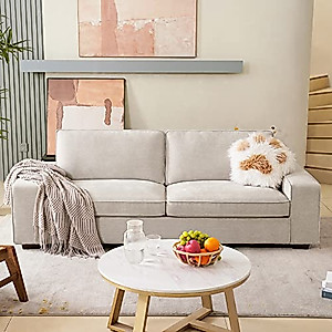 COOSLEEP Modern Sofas Couches for Living Room, Loveseat Sofas & couches with Removable Sofa Cushion and Detachable Sofa Cover, Solid Wood Frame and Serpentine Spring,Easy to Install (Beige)