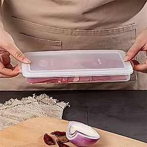 wulikanhua 2 Pack-Cold Dish Storage Container, Deli Meat Container Cold Cuts Fridge Keeper, Cheese Food Storage Container with Lid for Refrigerator, Shallow Low Profile Christmas Cookie Holder