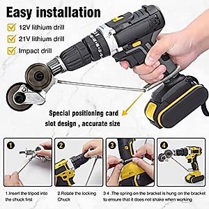 WESTCOLD Electric Drill Plate Cutter Attachment Metal Cutter - Sheet Metal Cutter Drill Attachment Double Headed Drill Plate Cutter Drill Attachment for Cutting Metal Plates Hard Materials