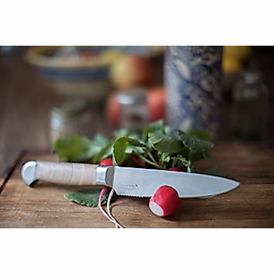 Ferrum Estate Double Bolster Duel Edge Utility Knife, 5-Inch, Maple