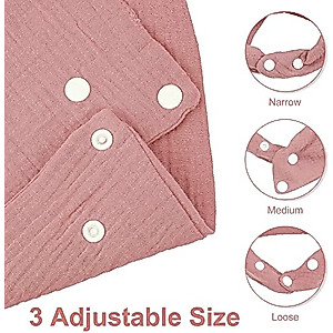 VOMARHUG Muslin Baby Bibs for Girls,100% Cotton Muslin Drool Bandana Bibs,Soft Absorbent Bibs for Teething and Drooling,Adjustable Snap,8 Pack,Solid Color