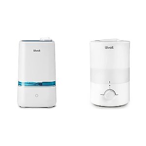LEVOIT 4L Humidifiers for Bedroom Large Room & Essential Oil Diffuser, Blue & Humidifiers for Bedroom Large Room, 3L Cool Mist Top Fill Quiet Humidifier for Baby Nursery and Plants, 360° Nozzle, White