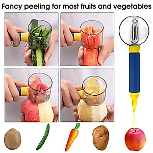 SKRYUIE Veggie Storage Peeler With Container, Stainless Steel Multifunctional Peeler, Peelers for Kitchen, Perfect Home Peeler for Veggie, Fruit, Potato, Carrot, Apple