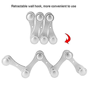 Bathroom Hanging Hook, Cloth Hanger Space Aluminum Wall Hanger, Retractable Hanging Hook, Hanging Hook for Towels Hanging Hook for Coats Door Hanger for Coats Rack for(Bright Sand)