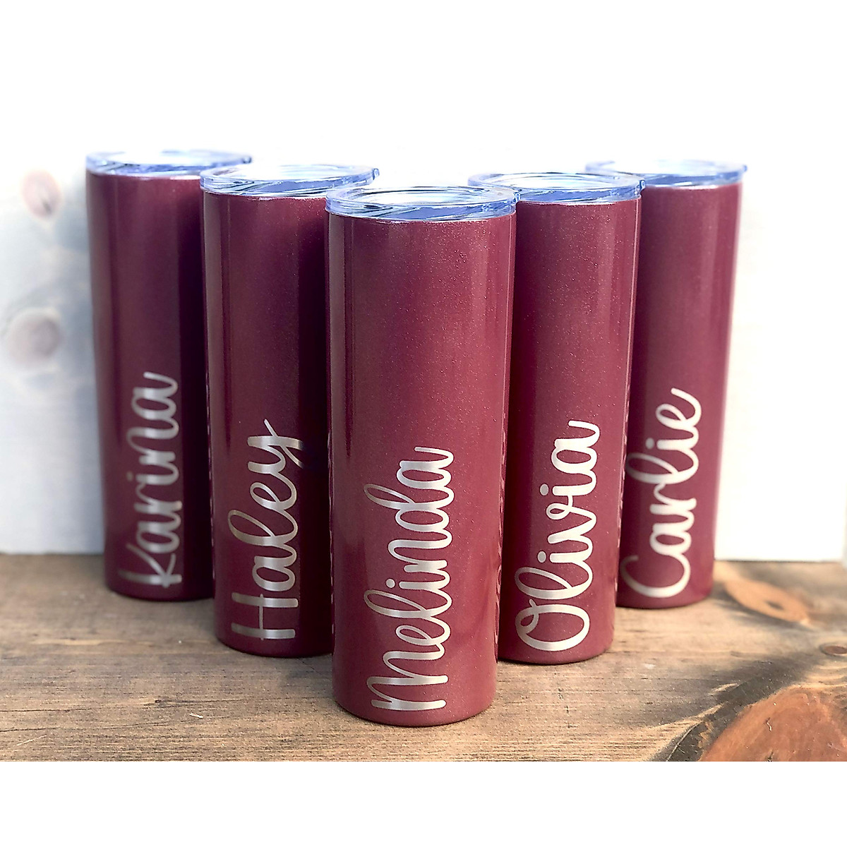 Birsppy 20oz Stainless Steel Skinny Tumbler- Laser Engraved- Personalized Tumbler- Straw and Lid Included- Vacuum Insulated- Teacher Gift- Mother's Day- Bride Gift- Handheld Tumbler- Girls Trip