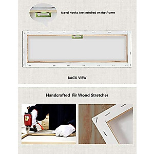 Pigort Inspirational Wall Art - Don’t Look Back - Quote & Saying Art Painting, Motto Print Canvas Picture，Motivational Wall Art for Office or Living Room Home Decor (Yellow)