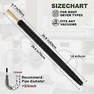 2 Pack Dryer Vent Cleaner Kit Clothes Dryer Lint Brush Vent Trap Cleaner Home Essentials Long Flexible Refrigerator Coil Brush Vacuum Brush