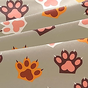 DragonBtu (1 Duvet Cover+2 Pillowcases) Bedding Duvet Cover Set Dog Paw Cat Paw Breathable Comforter Cover for Teen Boys