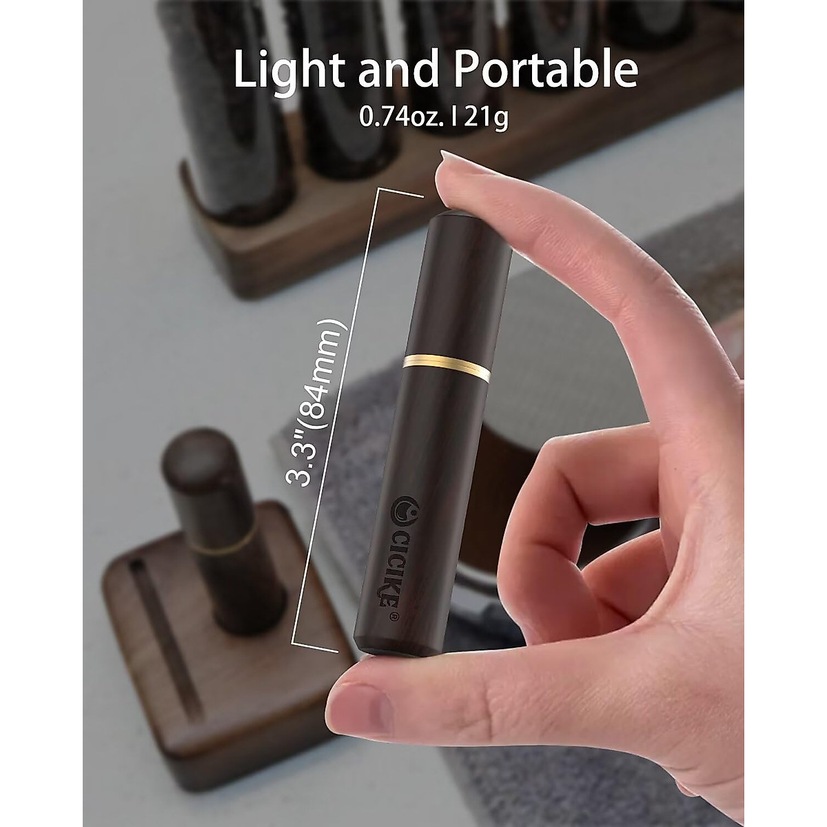 Cicike WDT Tool Espresso, Compact and Portable Lipstick Shape Design, Espresso Distribution Tool, Espresso Stirrer, Nature Wood Handle with Protective Case