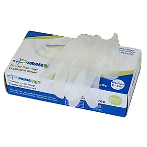 PrimaCare Medical Supplies VG-2502 Case of 100 Large Size Medical Vinyl Examination Gloves Disposable, Latex and Powder Free Gloves