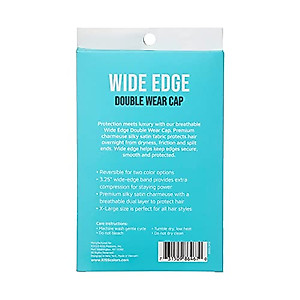 KISS Colors & Care Silky Satin Wide Edge Double Wear Cap XL,Leopard,Double Sided Reversible Design,Protects styles & Retains Moisture,Slip-Free,Comfortable & Durable Overnight Hair Bonnet