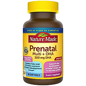 Prenatal Vitamin + DHA Softgel with Folic Acid, Iodine and Zinc, 90 Count