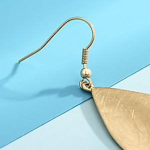 BIRSTONE Handmade Teardrop Earrings with Brushed Finished Dangle Earrings Princess Jasmine Halloween Costume Earrings