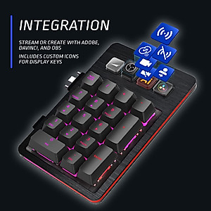 Mountain Everest Max Mechanical RGB Gaming Keyboard - Modular - Integrated Display Keys - Hot-Swappable Switches - OBS Controls Integration (Gunmetal Gray, Silent Red - Linear & Quiet)