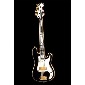 Electric Bass Guitar Pin - Black