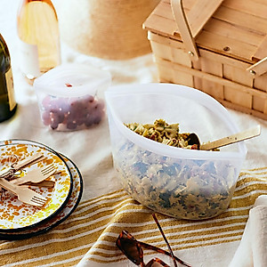 Stasher Premium Silicone Reusable Food Storage Bag, Blue | Microwave, Sous Vide, Dishwasher, Oven and Freezer Safe | BPA Free, Leak-free, Eco-friendly, 8-Cup Bowl