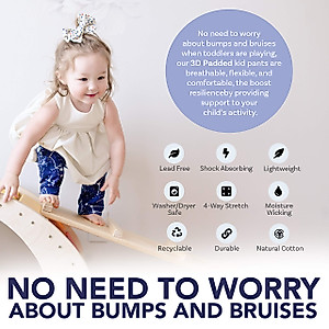 Sandra Aris | Crawling Pants for Babies & Toddlers | Added Butt and Knee Padding for Kids Learning to Crawl & Walk (Super Star, 3T)