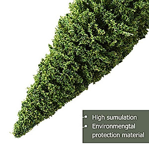 Wakauto Model Train Scenery Christmas Model Cedar Trees Architecture Trees Miniature, 15pcs Green Scenery Landscape Model Cedar Trees Tree Cake Topper