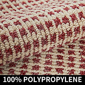 COSY HOMEER 48x18 Inch/28X18 Inch Kitchen Rug Mats Made of 100% Polypropylene 2 Pieces Soft Kitchen Mat Specialized in Anti Slippery and Machine Washable,red