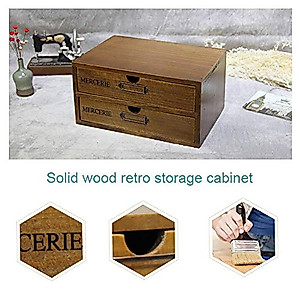 Ochine Creative Drawer-Type Cosmetic Storage Box Retro Old Style Wooden Multifunctional Desktop Storage Box