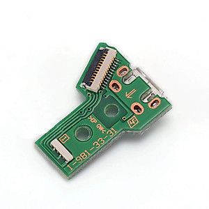 Replacement USB 12pin Charging Port Socket Triangle Board Charger PCB Board with 12pin Flex Ribbon Cable for Playstation 4 JDS-040 PS4 040 Controller